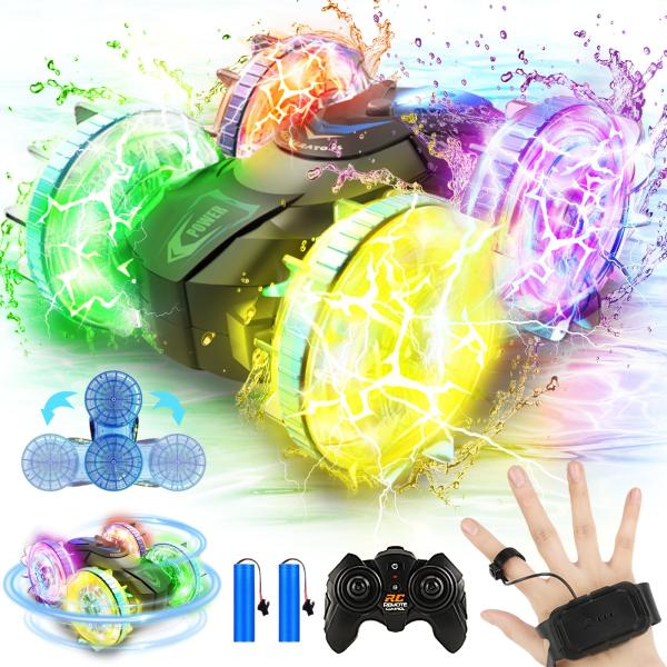 商品名:  Henyiona Amphibious Remote Control Car Boat 2.4 GHz Gesture RC Car with Lights Waterproof Stunt Car Monster Truck ...