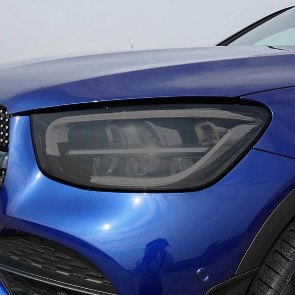 商品名: ChrOx 車のヘッドライト保護フィルム透明ブラックTPUステッカーアクセサリー2個、メルセデスベンツGLCクラスX253 C253 AMG 2015-ON用 ChrOx Car Headlight Protective Film...