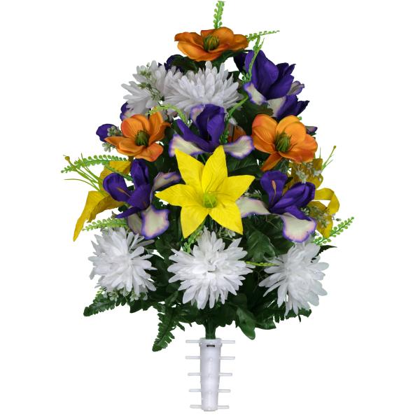 商品名:  Flowers For Cemeteries - 22" Orange Magnolia, Yellow Lily, and White Mum - Sympathy Silksブランド: Sympathy Silks商品サイズ...