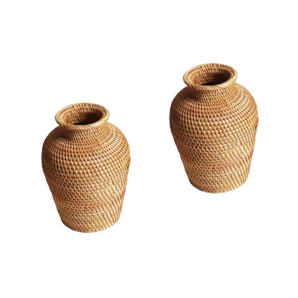 商品名:  IMIKEYA 2pcs Rattan Vase Decoration Table Centerpiece Decor Countryside Flower Vase Wicker Tall Vase Tall Floor Va...