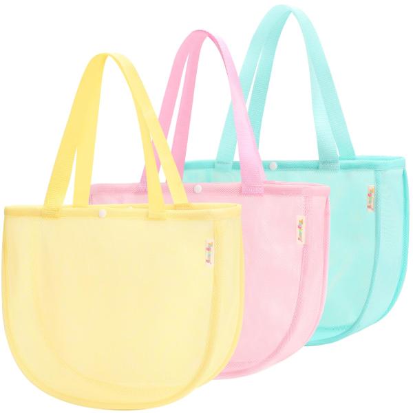 商品名: Tagitary ビーチトイメッシュビーチシェルバッグ 子供用 サンドトイ キッズ ビーチエッセンシャル トレジャーバッグ スイミングプールバッグ 収納バッグ 男の子と女の子へのビーチギフト (バッグのみ、3個セット) Tagit...