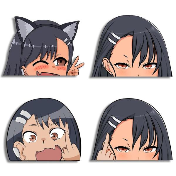 商品名:  ALOWOS 5.1" Nagatoro Peeker Anime Car Stickers for Fuel Tank Cap Caravan Motorcycle Car Rearview Mirror Car Hoods ...