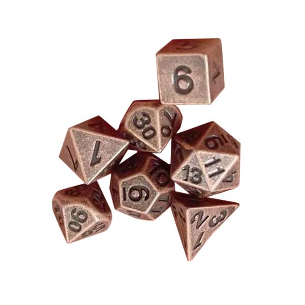 商品名:  Mini Polyhedral Dices Set Vintage Multi-Sided Metal Dices Tiny Role Playing Table Game Dices Portable Small Decora...