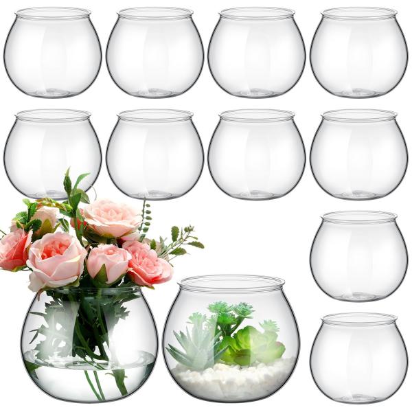 商品名:  FoldTier Fish Bowls for Centerpieces Plastic Clear Fish Bowl for Drinks Unbreakable Heavy Duty Round Vase Goldfish...