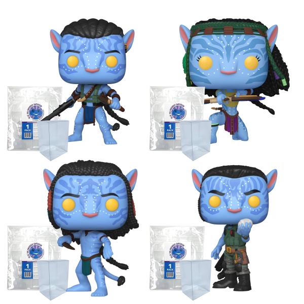 商品名: ブルーサラマンダー エンポリアムプロテクターケース + ビニールフィギュアバンドル - アバター:Jake Sully (バトル)、Neytiri (バトル)、Lo'ak、Recom Quaritch ビニールフィギュア プラスチ...