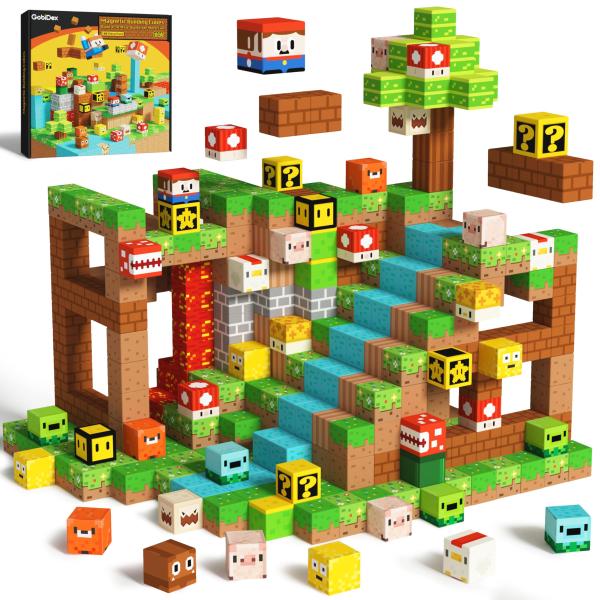 商品名:  GobiDex 100PCS Magnetic Blocks Game-Based Kid Toys for Boys Girls 3+, Build Mine World with Magnets Cubes, 2024 Up...