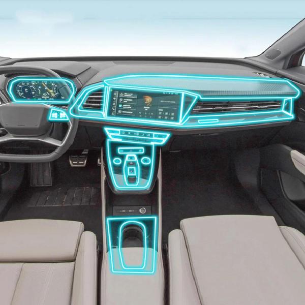 商品名: ChrOx 車のインテリアセンターコンソール透明カースーツPPF-TPU保護フィルムアンチスクラッチアクセサリー、アウディQ4 e-tron 2022-2023用 ChrOx car Interior Center Console...