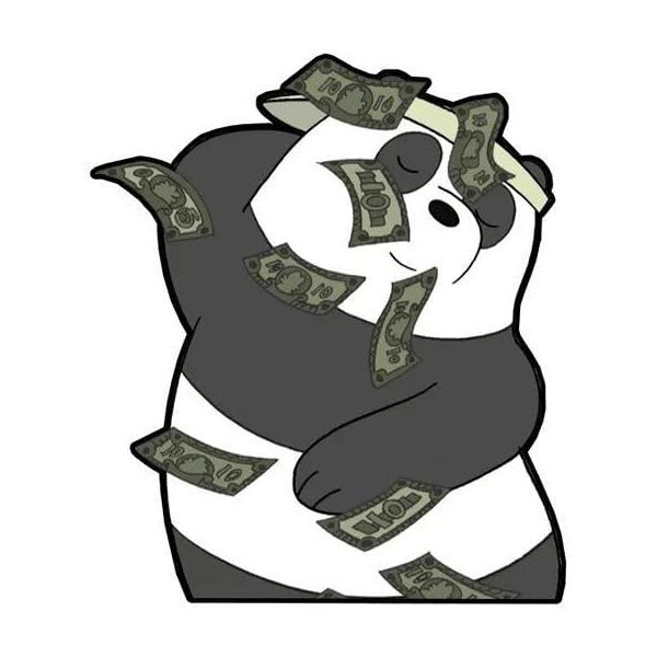 商品名:  Cute Panda Bears Dancing in Money Dollar Vinyl Sticker Decal - 5 Inches Funny for Cars Vehicles Trucks Van Laptop ...