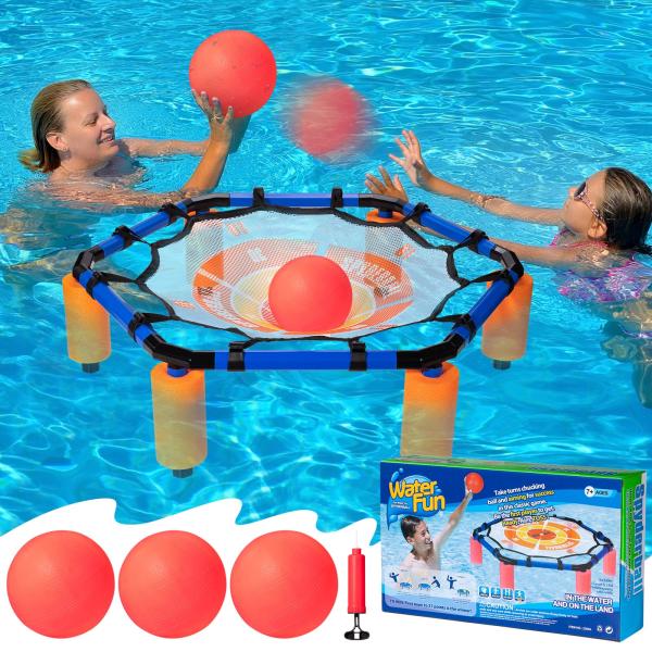 商品名: OMGTOYZ ラウンドネットおもちゃゲームセット - 楽しい子供用おもちゃ ビーチ 屋外 芝生 裏庭 スイミングプール 屋内ファミリーゲーム ボール3個とネット付き 4 5 6 7 8歳の男の子/女の子向け OMGTOYZ Ro...