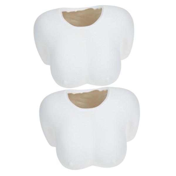 商品名:  IMIKEYA 2pcs Chest Pot Flower Arrangement Vase Female Sculpture Vase Ceramic Sculpture Planter Women Butt Vase Min...