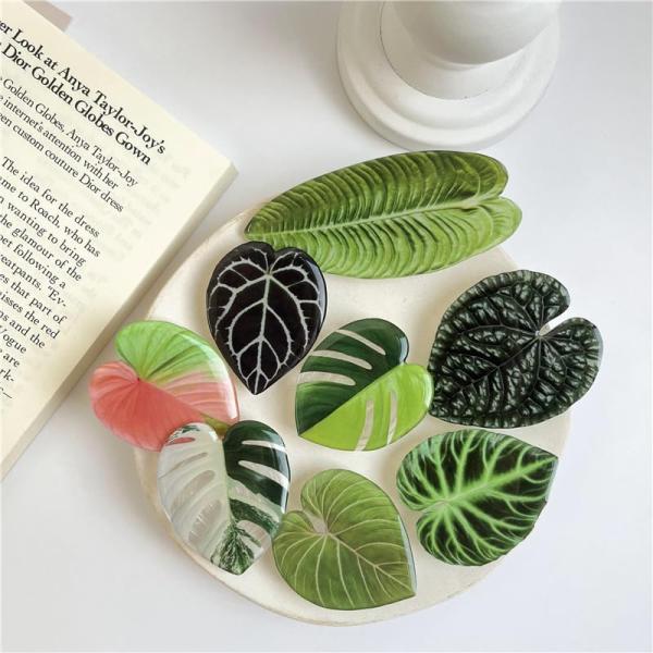 商品名:  8PCS Phone Cute Leaves Finger Grip, Phone Desktop Collapsible Leaf Bracket, Expandable Kickstand Holder Stand for ...