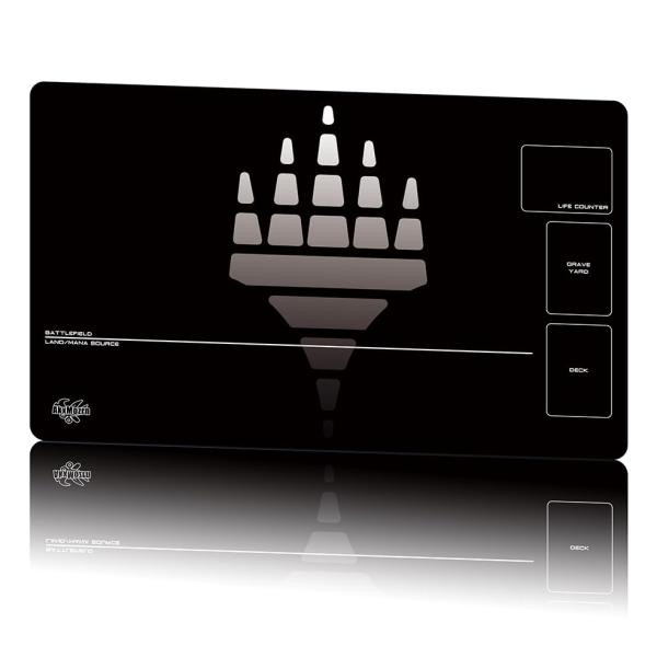 商品名: AkxMozrn プレイマット MTG Magic The Gathering TCGトレーディングカードゲーム用 ブラック バトルゲームマット ノンスリッププレイマット カードゾーン付き 24x14インチ プレイフィールド Ak...