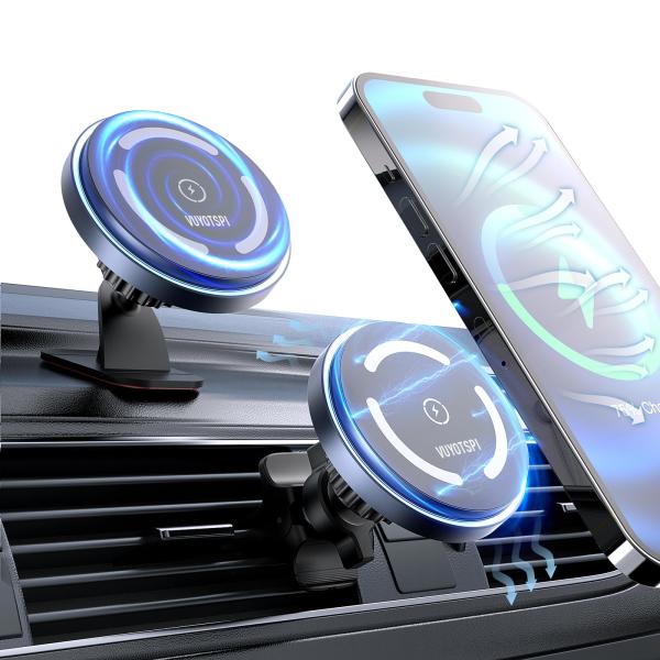 商品名:  VUYOTSPI for MagSafe Car Mount Charger,15W Car Phone Holder, N52 Strong Rubidium Magnetic Phone Holder for Car, Ca...