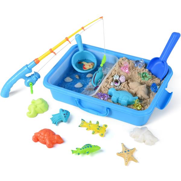商品名:  Sensory Bin - Sensory Toys for Toddlers 3-4,Sensory Toys for Autism ,1.7 LB Play Sand ,4 Molds,6Crystal Dinosaur,D...