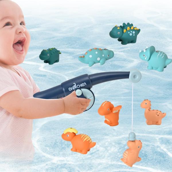 商品名:  Bathtub Toys,Magnetic Kids Bath Toys,8 Piece Soft Rubber Dinosaur Bath Toys Set,Boys and Girls Bathtub Water Table...