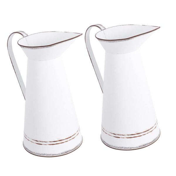 商品名:  Zerodeko 4 Pcs Succulent Plant Pots Vintage Jug Vase Home Decor Rustic Jug Vase Metal Pitcher Flower Vase Ovulatio...