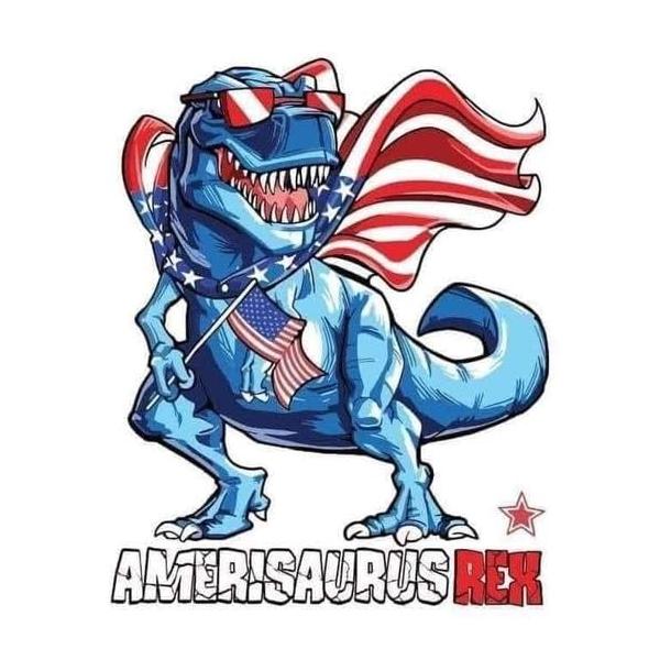 商品名: Amerisaurus Rex ビニールステッカーデカール - 5インチ 面白い恐竜 USA ステッカー 車 RV バンパー 窓 ノートパソコン タンブラー ウォーターボトル トラック Amerisaurus Rex Vinyl ...
