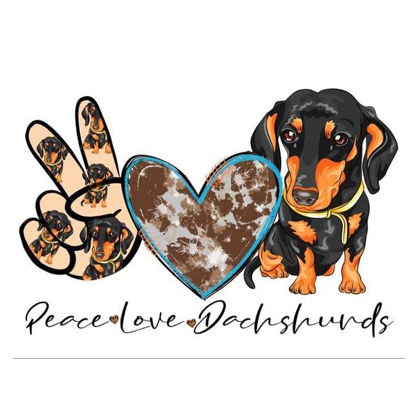 商品名: Peace Love Datchshunds ビニールステッカーデカール - 5インチ 犬 ペット ステッカー 車 バンパー RV ウィンドウ ノートパソコン タンブラー ウォーターボトル トラック Peace Love Datc...