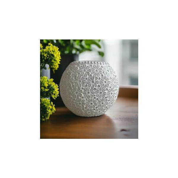 商品名:  Hand Painted Round Flower Vase, Glass Lamp with Flower Pattern for Living Room, Bedroom, Dining Room, Kitchen, Bat...
