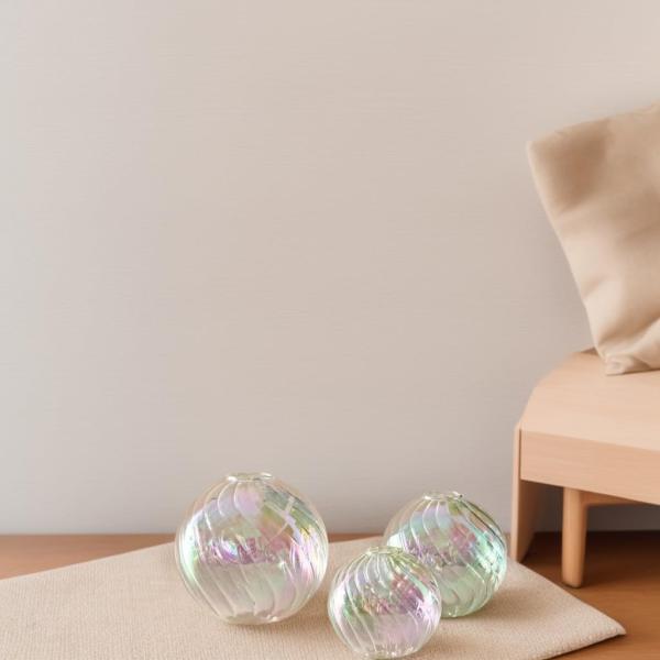 商品名:  Unique Small Flower Vase Blown Glass Vases for Flowers Round Decorative Transparent Plant Glass Pots Short Minimal...