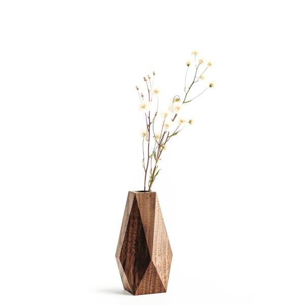 商品名:  Decorative Wooden Vase for Home Decor, Faceted Flower Vase, Rustic Vase for Living Room, Bedroom, Office, Wedding ...