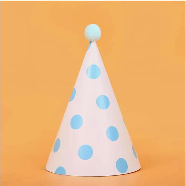 商品名:  10 pcs Happy Birthday Party Hats for Boys Girls, Birthday Cap with Stripes, Polka dots and Stars (Blue Polka Dots)...