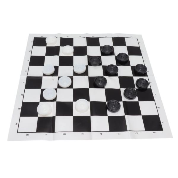 商品名:  CDQL Checkers Set,Portable Table Draughts Kids Board Games Sets,Stackable Black White Plastic Pieces Draughts Boar...