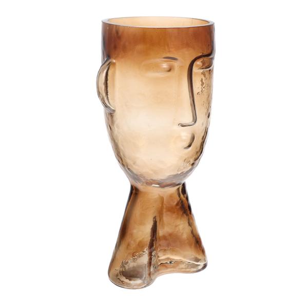 商品名:  PRETYZOOM Face Glass Vase Decor for Table Rustic Table White Plant Pot Vintage Decor Floral Home Decor Body Vase F...