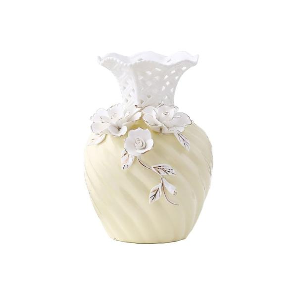 商品名:  Vase for Decor Light Yellow Ceramic Vase Creative Phnom Penh Flowers Porcelain Dried Flower Arrangement Desktop De...