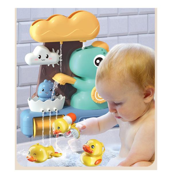 商品名:  Baby Bath Toys for Toddlers, Dinosaur Waterfall and 3 Little Yellow Duck Set, Bath Time Toy Bathroom Wall Bathtub ...