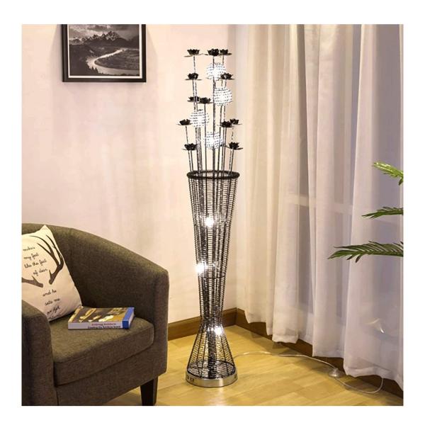 商品名:  EESHHA Floor Lamp L〓mpara de Pie Silver Black Flower Led Floor Lamp Modern Unique Tree Vase Lamp Body Design Stand...