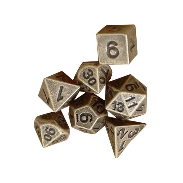 商品名:  Mini Polyhedral Dices Set Vintage Multi-Sided Metal Dices Tiny Role Playing Table Game Dices Portable Small Decora...