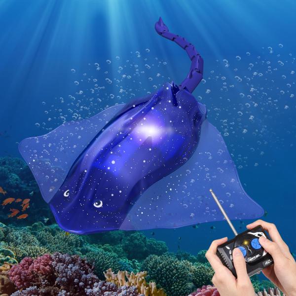 商品名:  Whimsyland Remote Control Boat High-Simulation Diving Manta Ray Pool Toys for Kids Age 4+, 2.4gz RC Boat Stingray ...