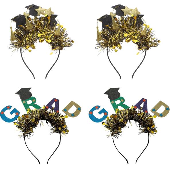 商品名:  LOGOFUN 4pcs Graduation Hat Headband Graduation Cap Headband Grad Hat Hair Bands with Glitter Tassel for 2024 2024...