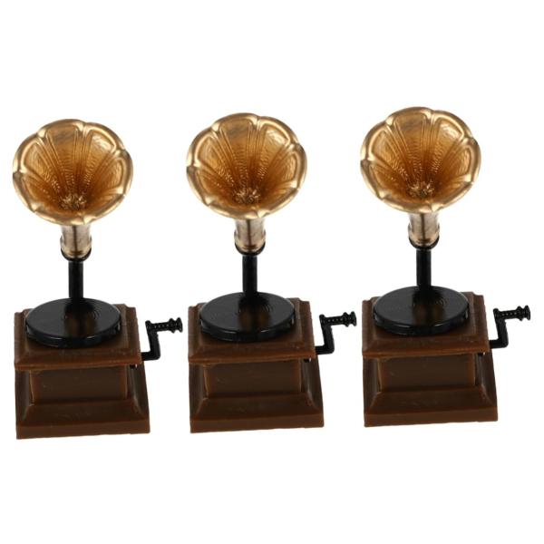 商品名:  Abaodam 3pcs Mini Gramophone Record Player Toy Water Table Toys Record Player Figurine Ornament Dining Room Table ...