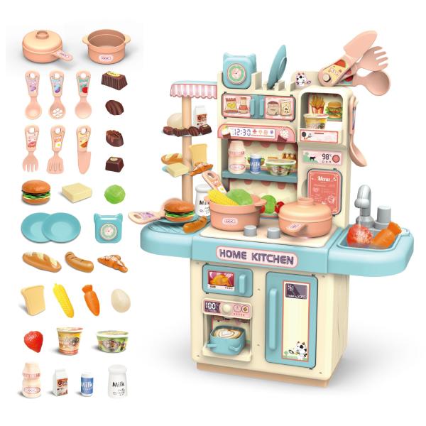 商品名:  Mini Doll House Kids Kitchen Play Set, Play Kitchen Toy with Lights, Cyclic Water System, Pretend Cooking Food Acc...
