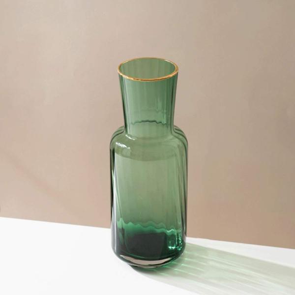 商品名:  Light Luxury Vase Decoration Nordic Simple Glass Vase Living Room Creative Home Decoration Glass Striped Flower Ar...