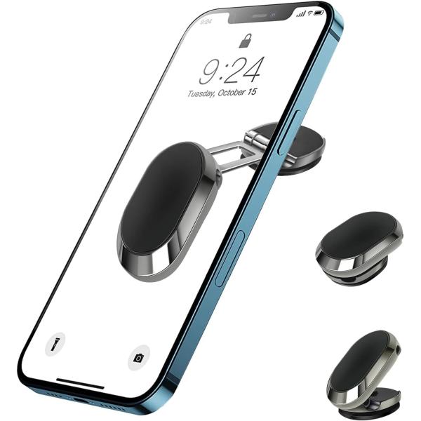 商品名:  Hyjjlele Folding Magnetic Phone Holder for Car, 360°Rotation Foldable 6X Strong UniveralAlloy Magnet Car Mount, He...