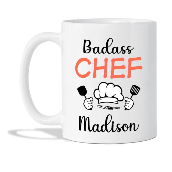 商品名:  Badass Chef Coffee Mug, Custom Gift For Chef, Sous Chef Ceramic Cup, Personalized Cooking Lover Mug Gifts, Chef Ha...