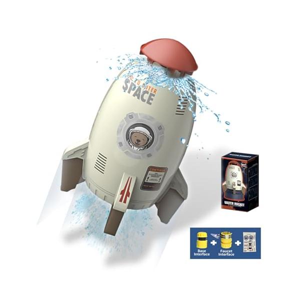 商品名: ウォーターロケットスプリンクラートイランチャー - 子供用屋外スプラッシュスプリンクラー 屋外ヤードスプリンクラー 360度回転 ガーデンホースに取り付け 水しぶき 楽しいおもちゃ ギフト用 Water Rocket Sprink...