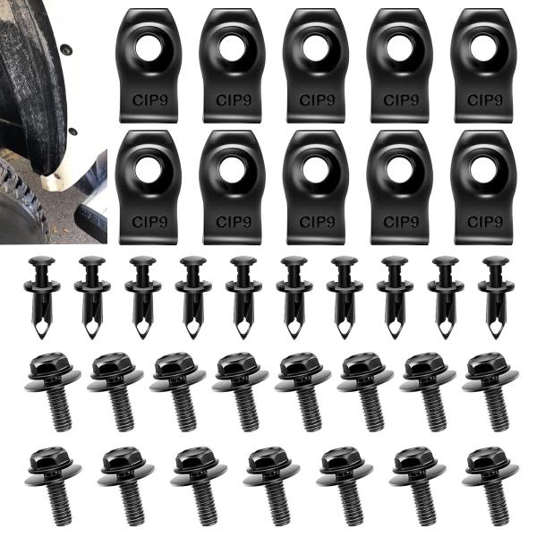 商品名:  Tesnaao Pack-35 Automobile Hood Splash Shield Bolt Kit, Rivet Clamp Extruded U-nut Replacement Parts, Bumper Fende...