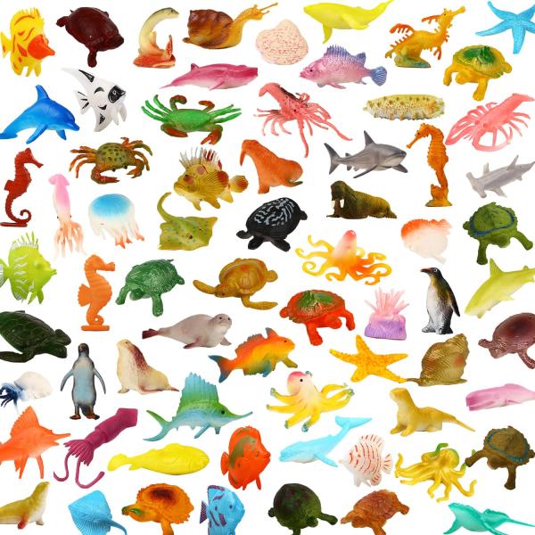 商品名:  Yeonha Toys Ocean Sea Animals, 80 Pcs Mini Underwater Sea Life Toys Set, Sea Animal Learning Toys for Boys and Gir...