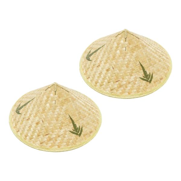 商品名:  2pcs Hat Straw Hat Sun Protection Hat Handcrafts Miniature Child Decorations Weaving, Assorted Color, 36.00X36.00X...