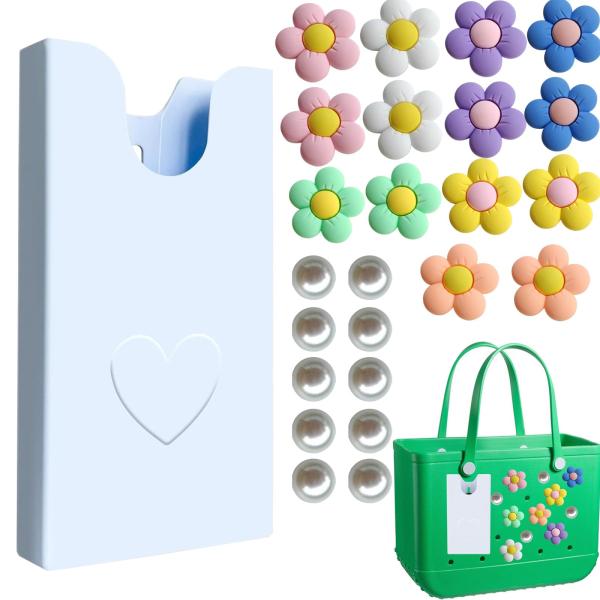 商品名:  Phone Holder for Bogg Bag, 23 PCS Flower Charms Accessories Inserts Compatible with Tote Bag for Mom &amp; Women, ...