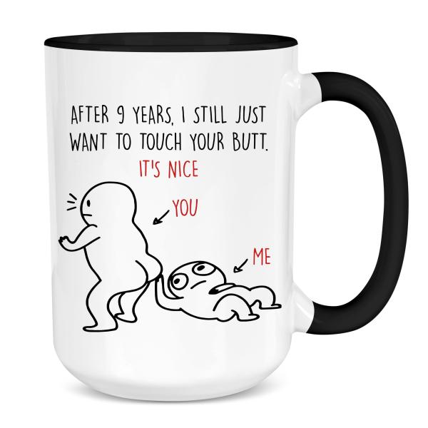 商品名:  YouNique Designs 9 Year Anniversary Mug, 15 Ounces, Funny 9th Anniversary Coffee Mug for Her and Him, Ninth Year W...