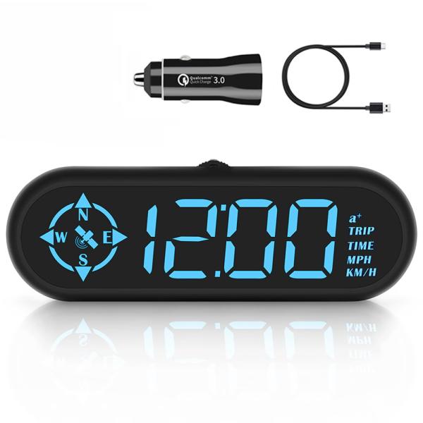 商品名: ChoiQua GPSスピードメーター、車のヘッドアップディスプレイ、スピードMPH、時計、コンパスの方向、オーバースピードアラーム、疲労運転リマインダー、全車両用 ChoiQua GPS Speedometer, Car Hea...
