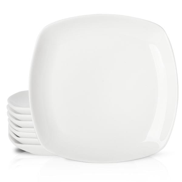 商品名:  XINLTC Square Appetizer Plate, Set of 8, White 7 inch Ceramic Dessert Plates Serving Plates, Small Dinner Plates f...