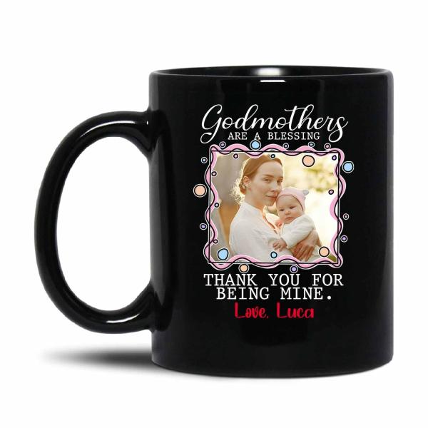 商品名:  Add Photo Frame Pottery Cups, Thank You For Godmother Tea Cup, Godmothers Are A Blessing Coffee Mugs, Personalized...