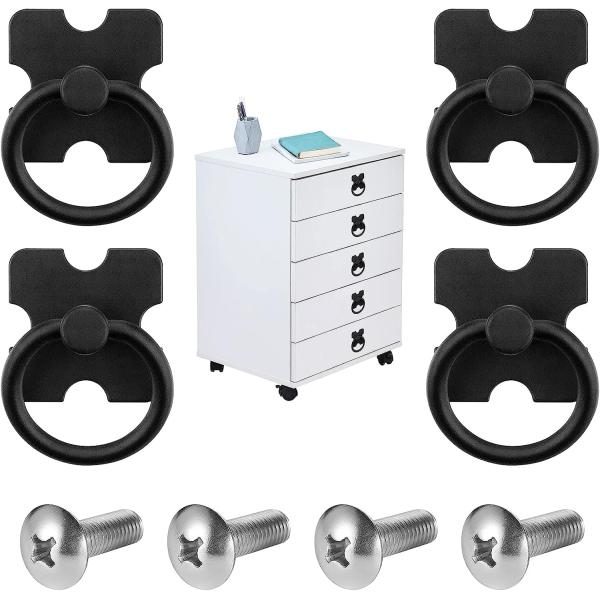 商品名:  Pull Handles，Drawer Handles Cabinet Pulls Cupboard T Bar Drawer Handles And Ring Pull,4 Pcs Cabinet Handles,Black ...
