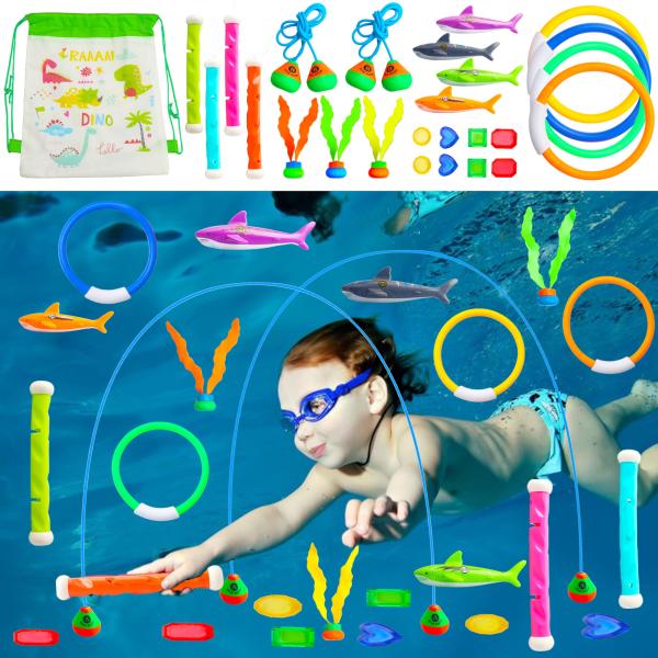 商品名:  A-SZCXTOP 26 Pack Pool Diving Toys Set for Kids,Swimming Underwater Training Pool Dive Stick,Swim Games Sinking Th...